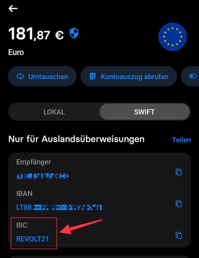 Revolut SWIFT-Code und BIC-Code | Revinfo.de